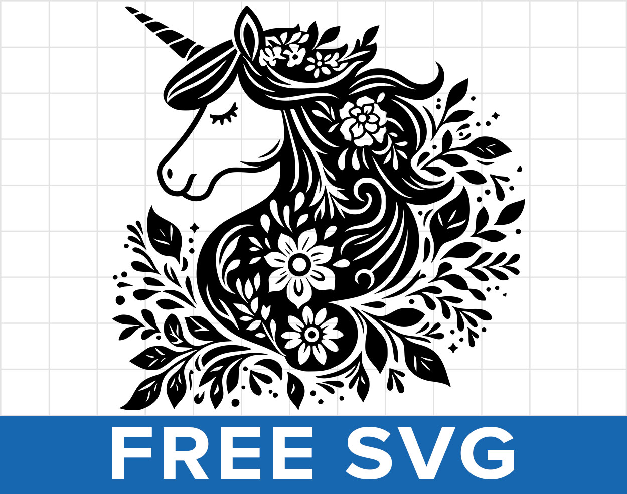 Floral Unicorn Svg - FreeSvgCut.org Floral Unicorn Svg - FreeSvgCut.org